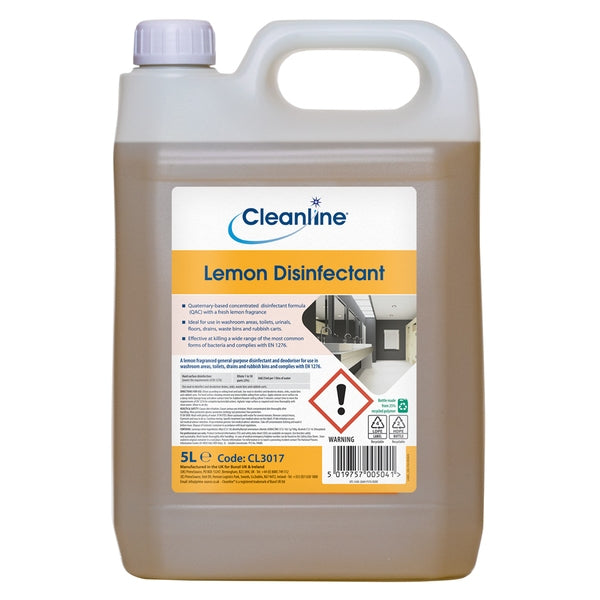 Cleanline Lemon Disinfectant 5L – Nexus Cleaning Supplies